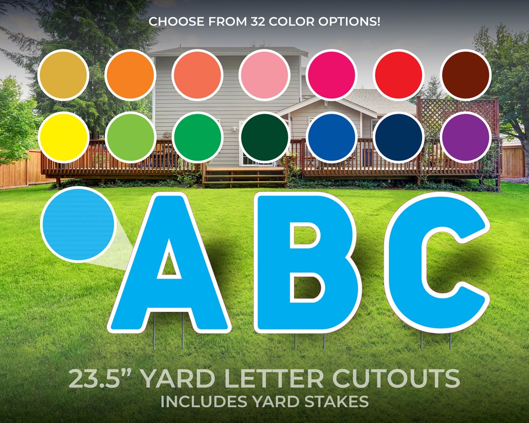 Custom Letter Yard Sign Cutouts | Party/event Yard Décor | Personalized ...