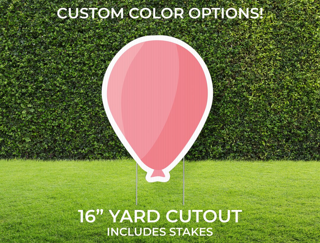 Balloon Yard Sign Cutout | Custom Yard Décor | Lawn Sign | Birthday ...