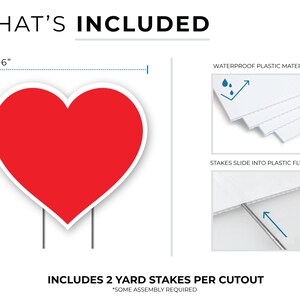 Heart Yard Sign Cutout: Custom Party Lawn Decor With Stakes - Etsy