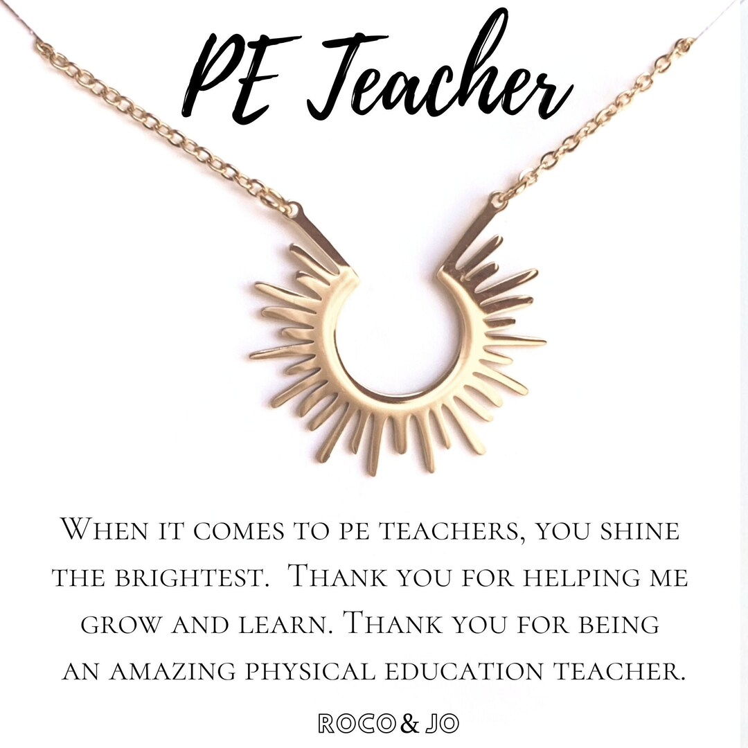 PE Teacher Necklace - Gym Teacher Gift - Etsy