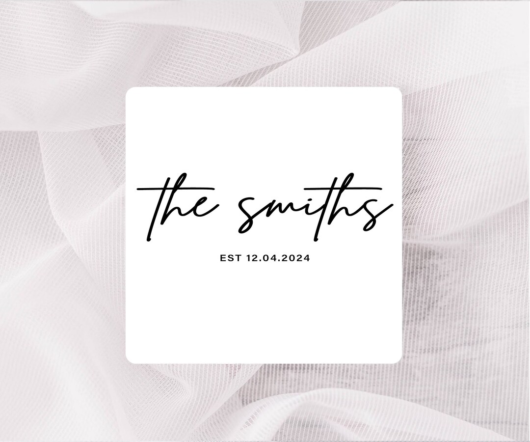 Wedding Thank You Labels With Names, 2 Inch Square White Matte Stickers ...