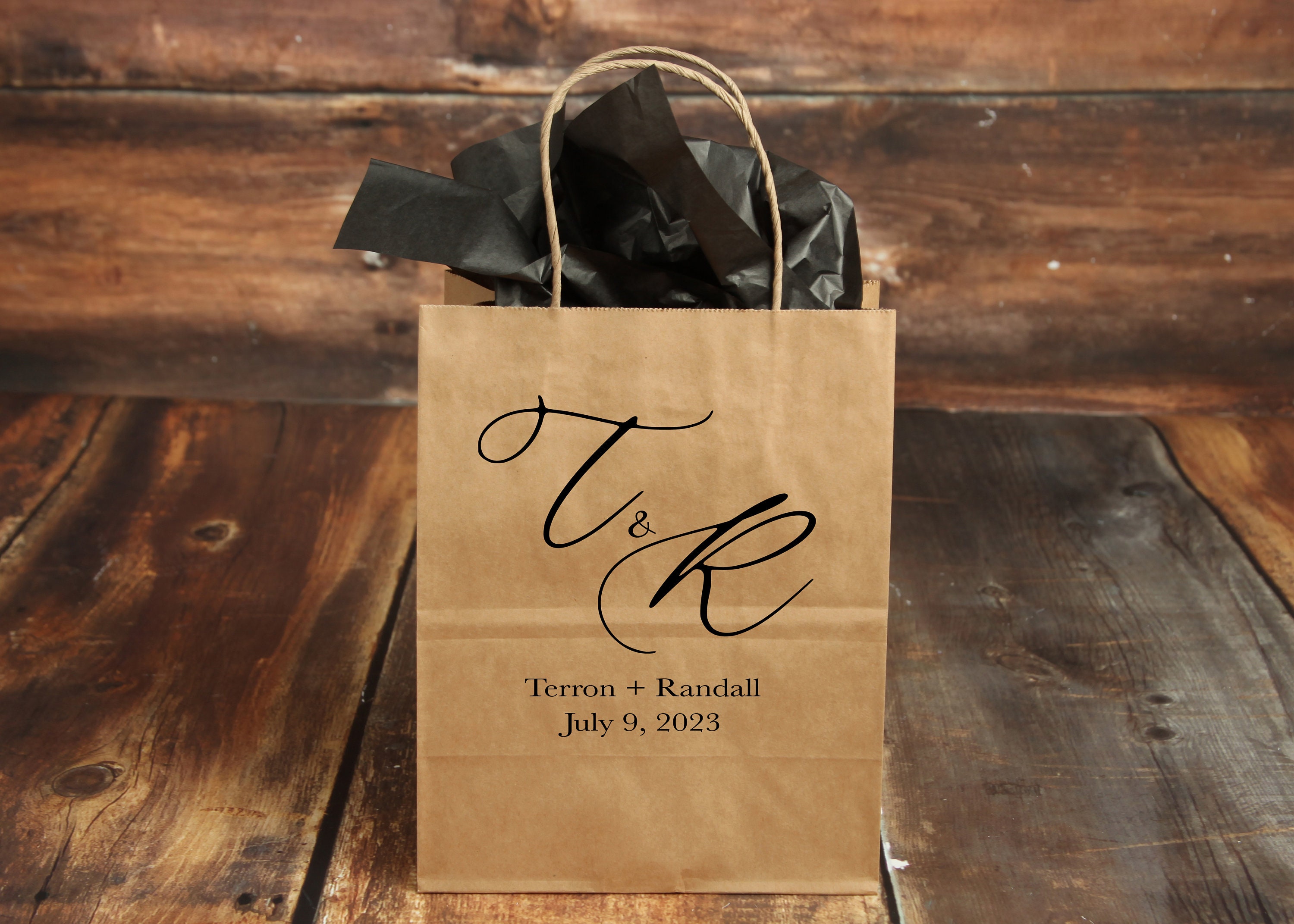 100 Pcs Custom Print Bags, Bulk Wedding Favors, Personalized Gift Bags ...