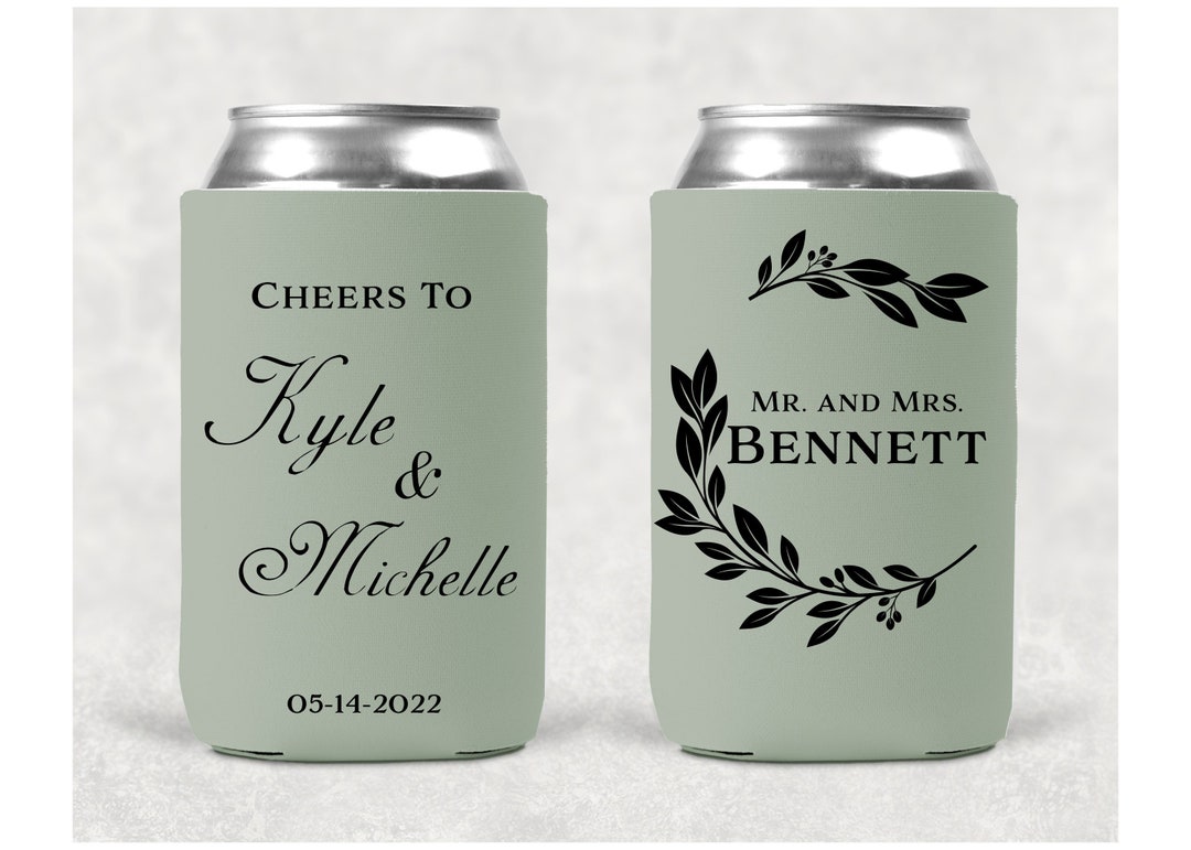 Wedding Can Coolers With Names, Custom Wedding Favors, Beverage ...