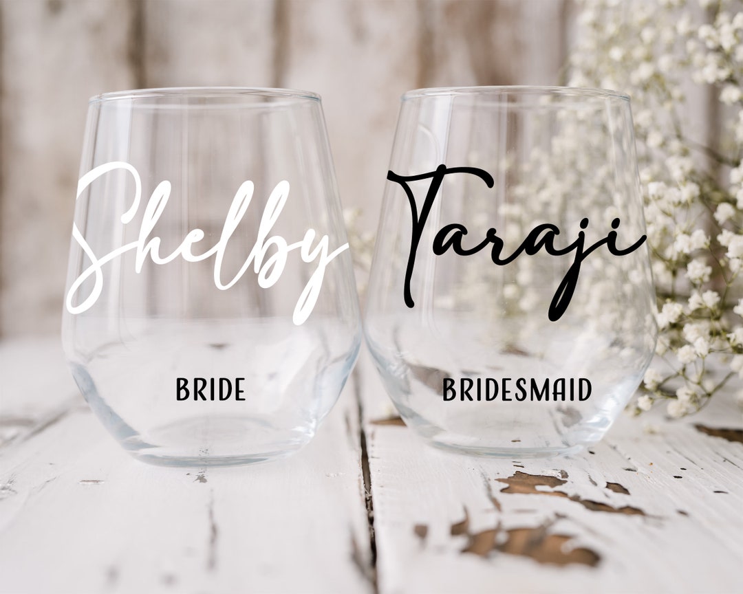 Personalized Shatterproof Wine Glasses With Names, Stemless Plastic ...