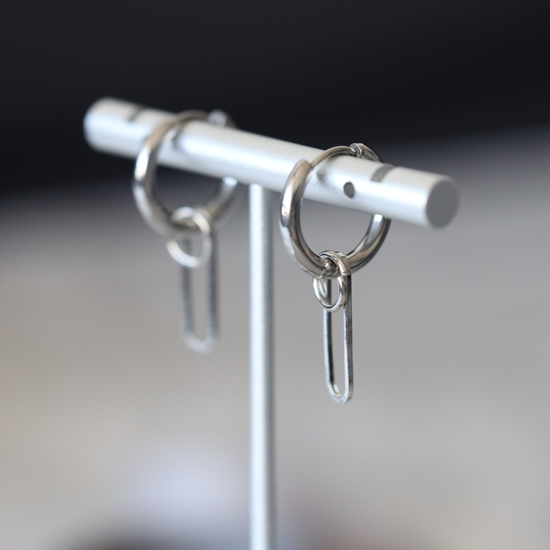 Simple Drop Rectangle Loop and Circle Modern Minimalist Trending Streetwear Earring Accessory ...