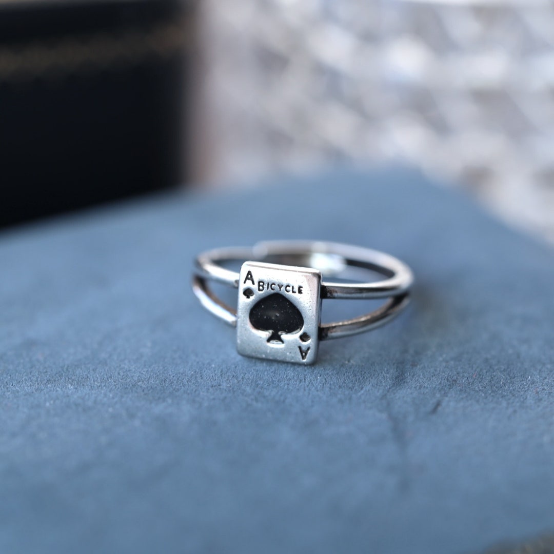 Card Ring, Luck Ring, Poker Silver Ring, Ace Ring, Blackjack Ring, Cool ...