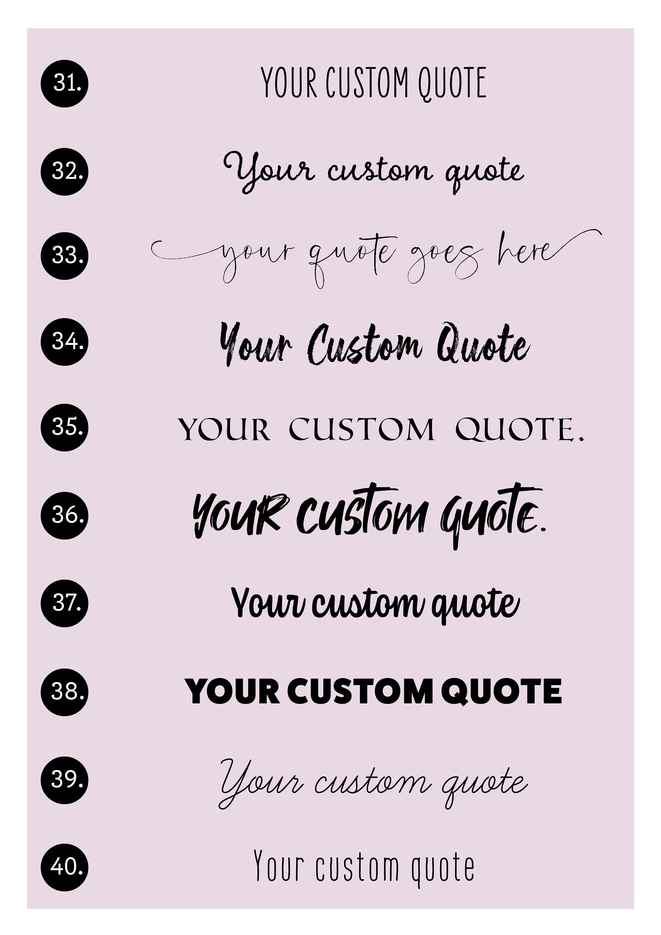 Downloadable Custom Quote Custom Text Custom Quote Quote - Etsy