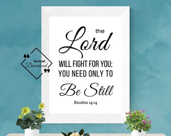 Exodus 14:14 the Lord Will Fight for You - Etsy