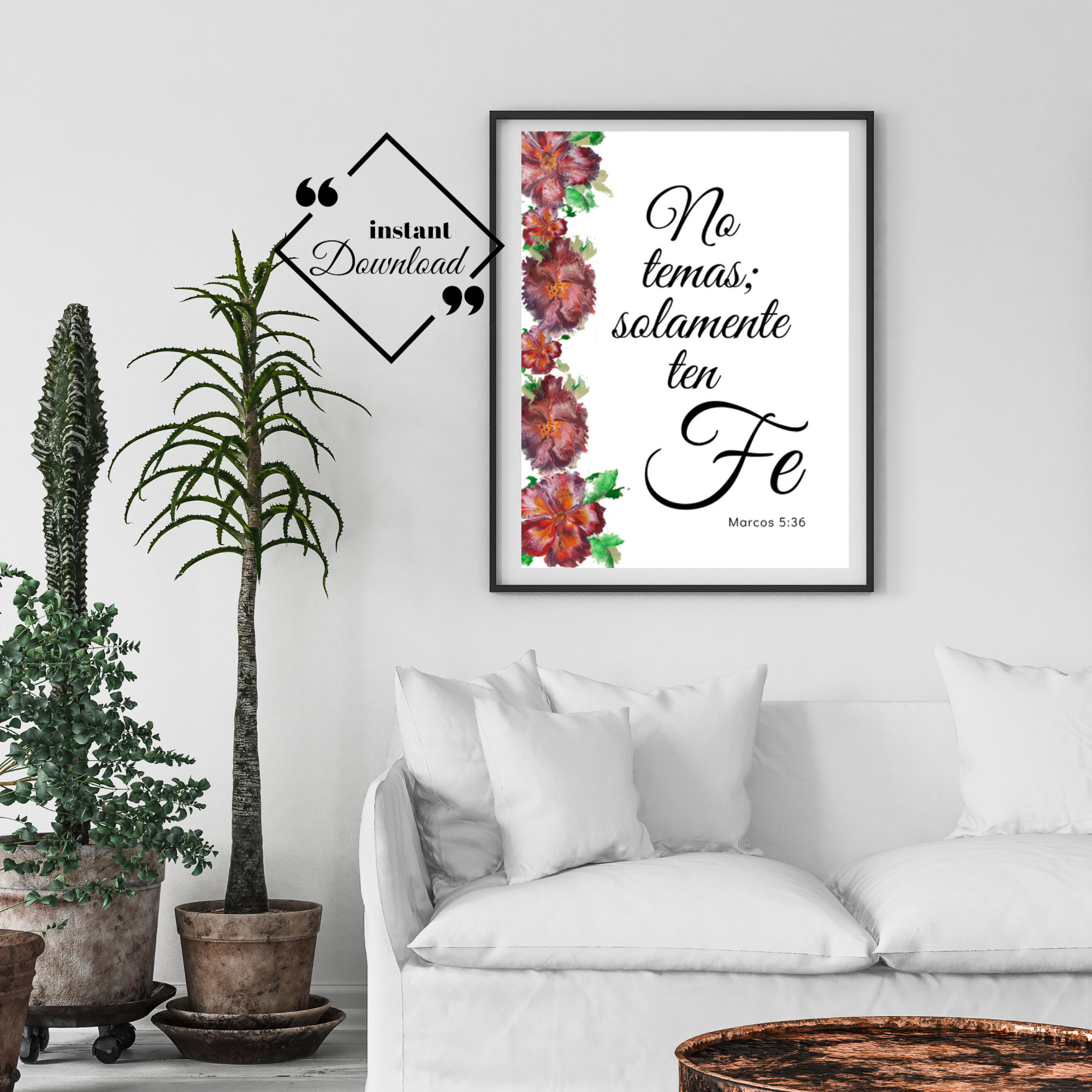 Spanish Bible Print, Marcos 5-36, No Temas Solamente Ten Fe, Spanish ...