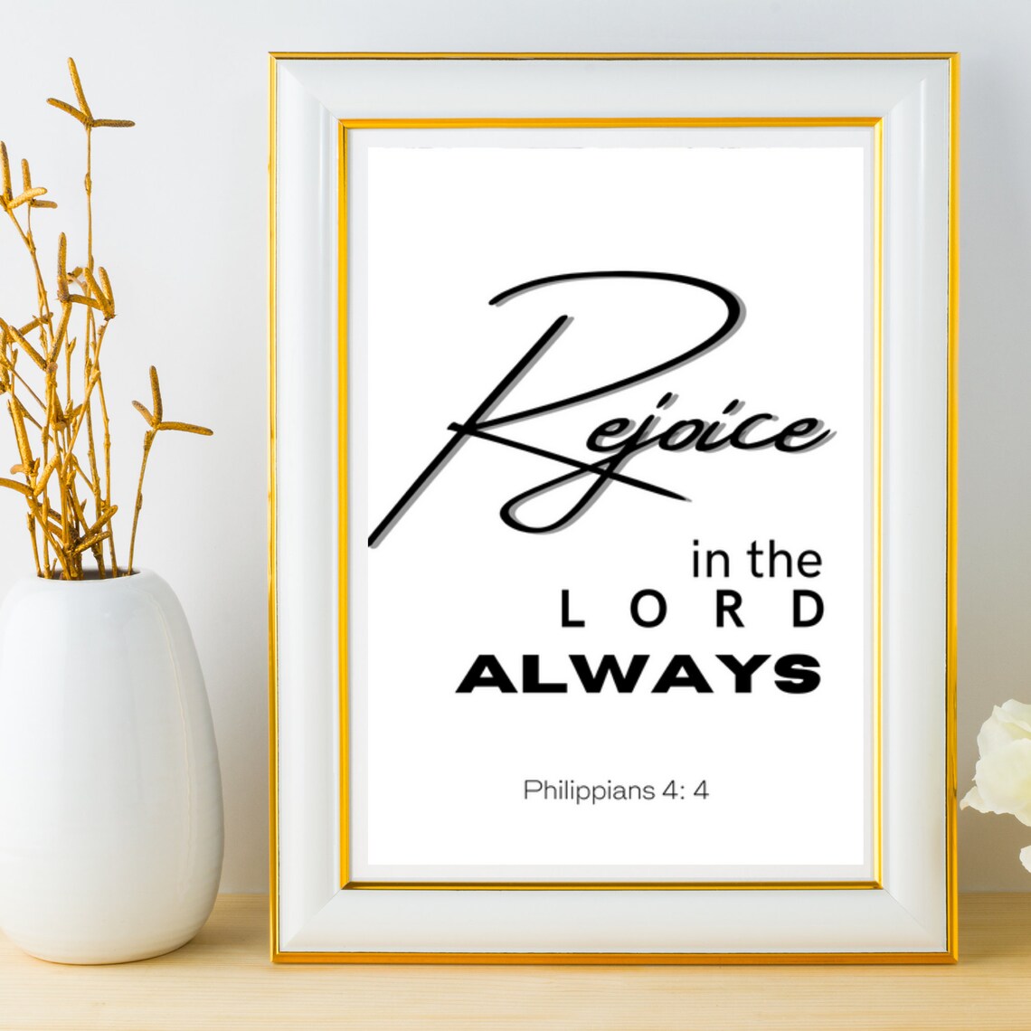 Religious Printable Wall Art Rejoice in the Lord Always - Etsy