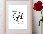 Matthew Bible Verse You Are the Light of the World Matthew - Etsy