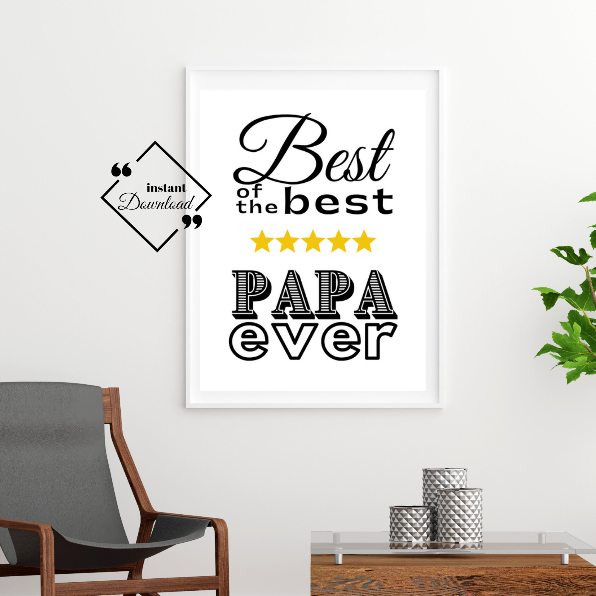 Best Papa Ever Printable Art Papa Quote Print Dad From - Etsy