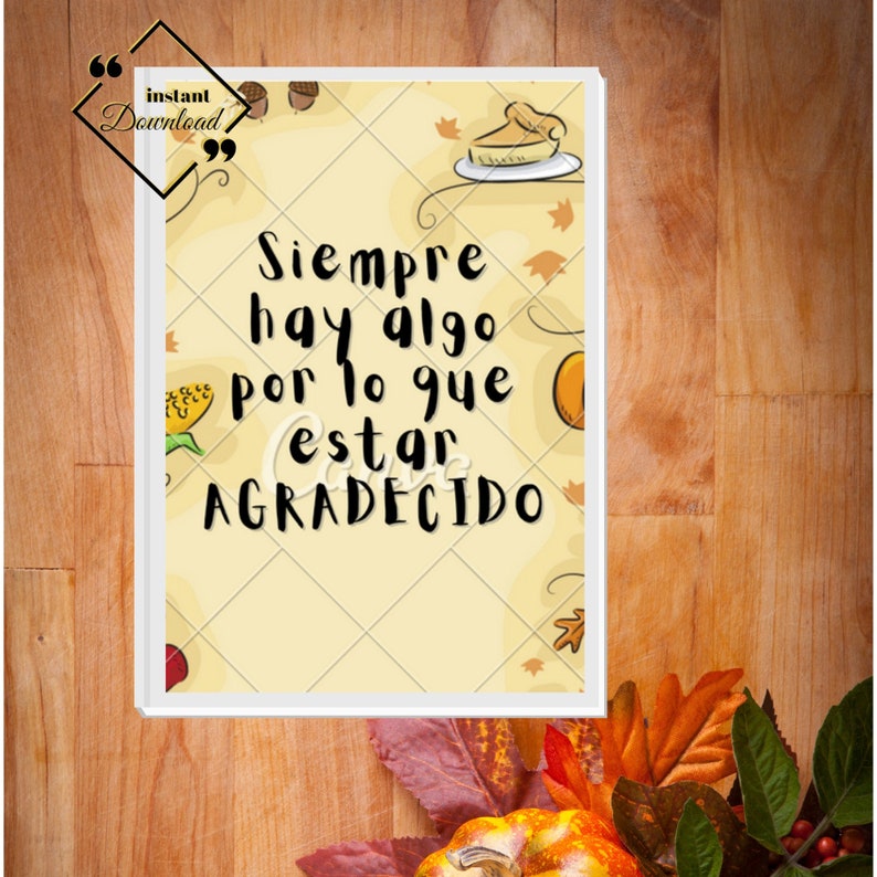 Thanksgiving Wall Décor in Spanish, Thanksgiving Print, Dia De Acción ...