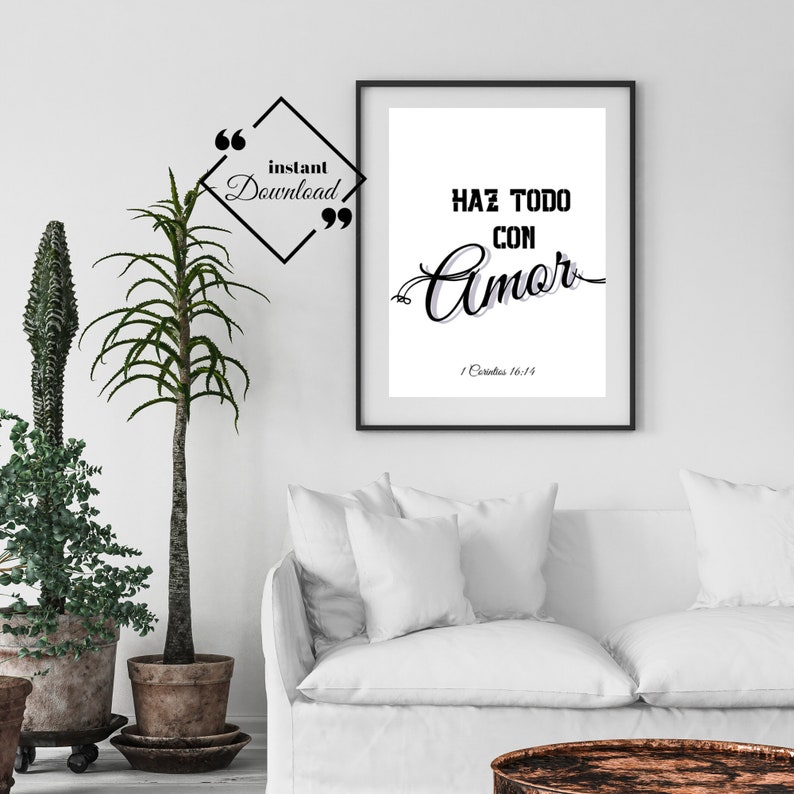 Spanish Quote Printable 1 Corinthians 16-14, Do Everything in Love ...