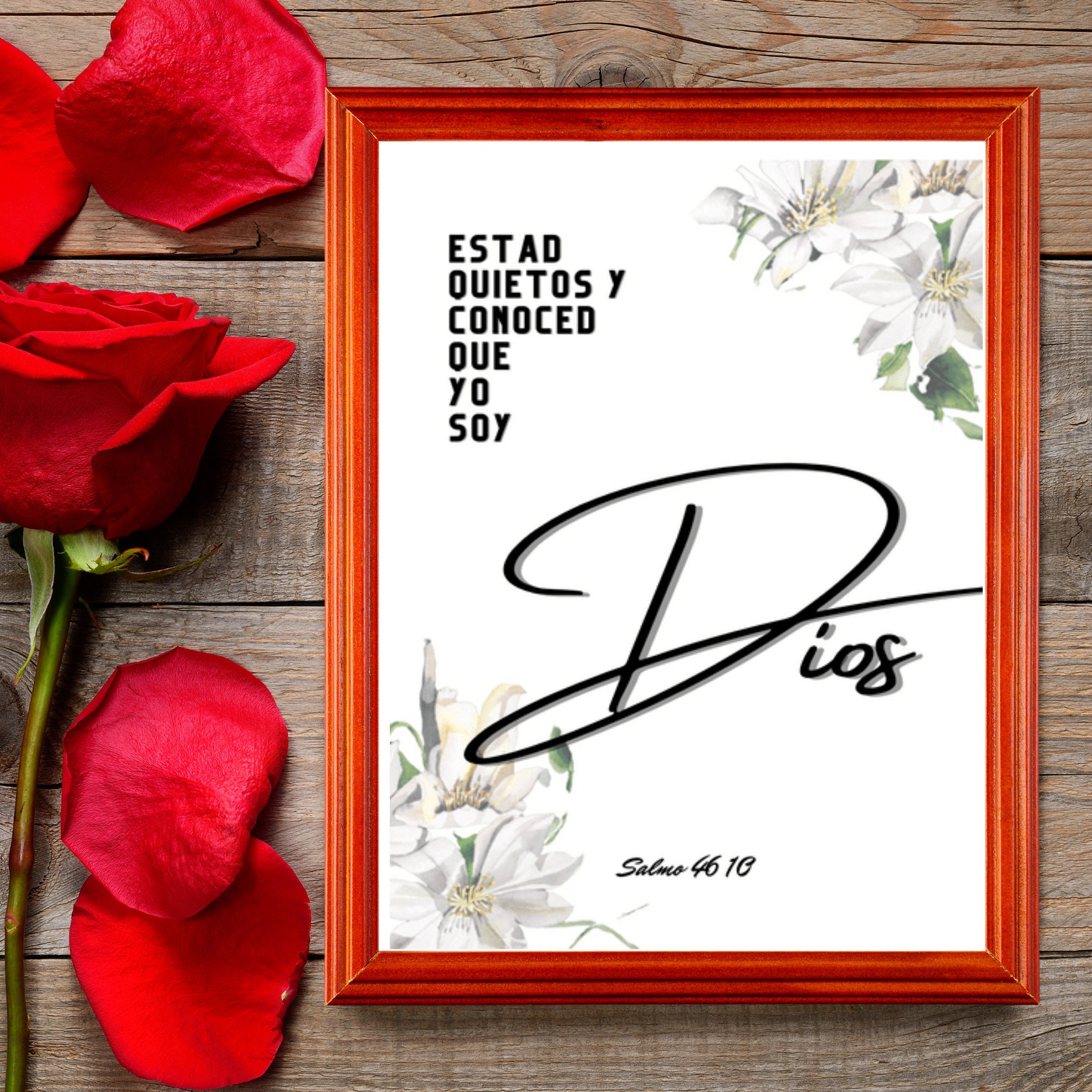 Spanish Bible Verse, Salmo 46 10, Estad Quietos Y Conoced Que Yo Soy ...