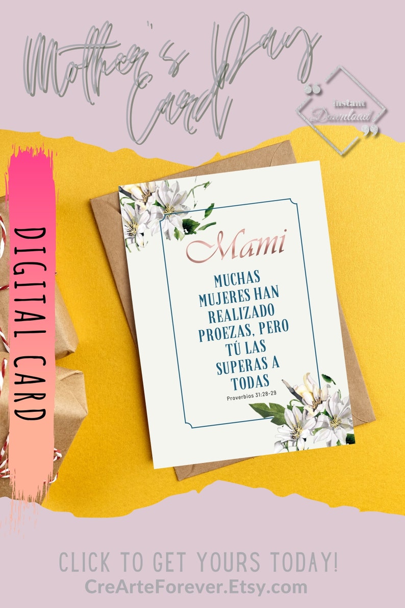 Mami Happy Mother's Day Card, Día De La Madre, With a Bible Verse for ...