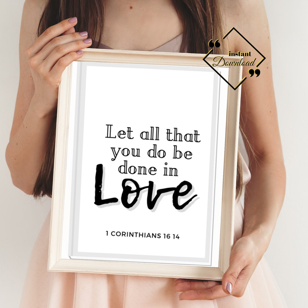 Scripture Quotes Sign, Bible Verse Print, Love Décor Farmhouse, Large ...