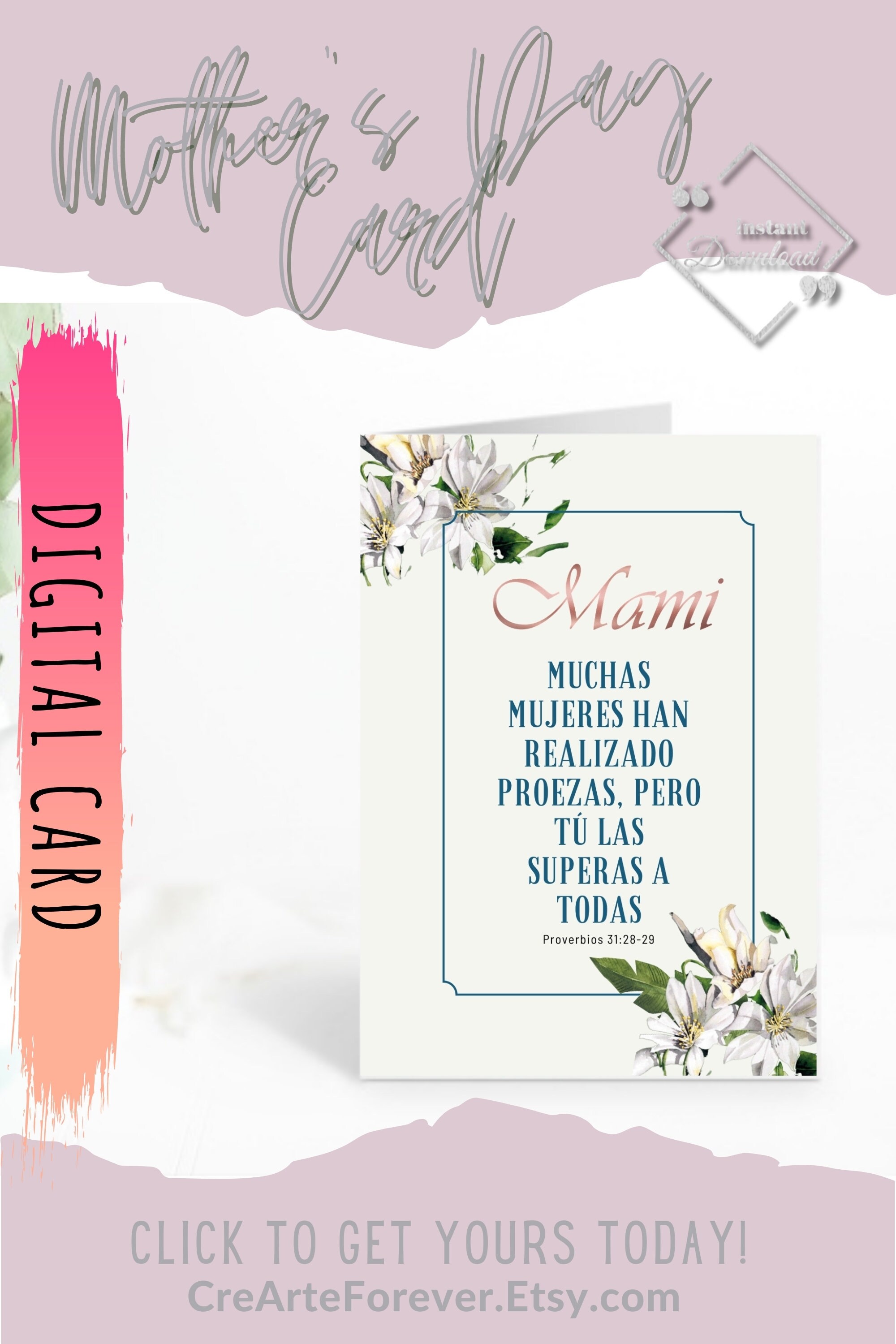 Mami Happy Mother's Day Card, Día De La Madre, With a Bible Verse for ...