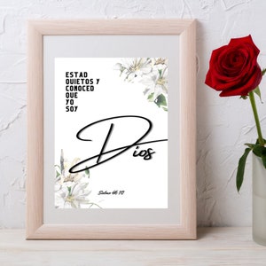 Spanish Bible Verse, Salmo 46 10, Estad Quietos Y Conoced Que Yo Soy ...