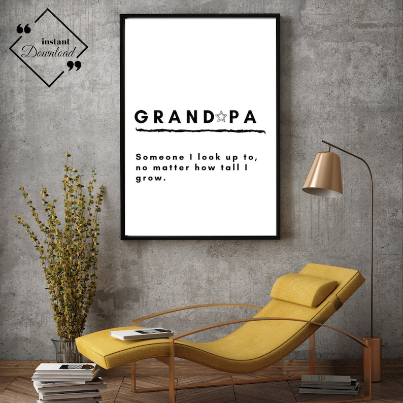 Grandpa Definition Print Gift for Grandad Granddad Gifts From Kids ...