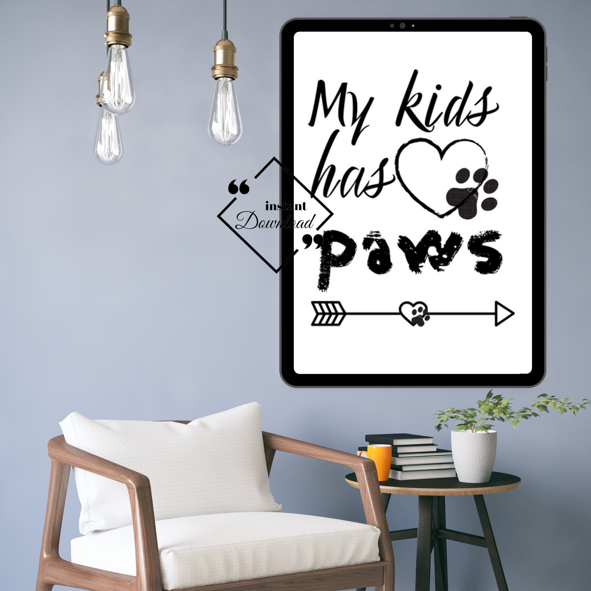 Printable Dog Sign Dog Lover Sign My Kids Has a Paws - Etsy