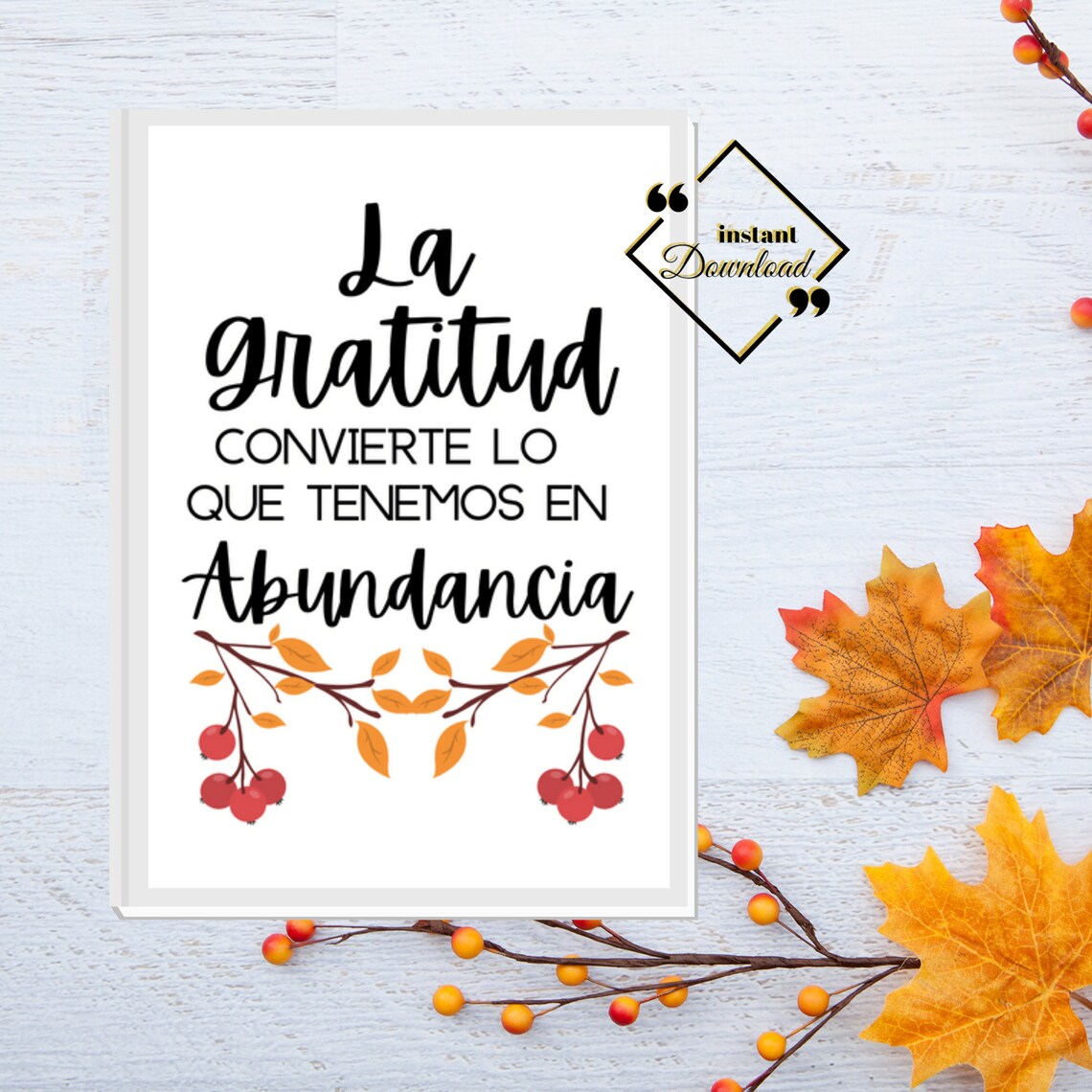 Gratitude Spanish Printable Art, Spanish Thanksgiving Print, Dia De ...