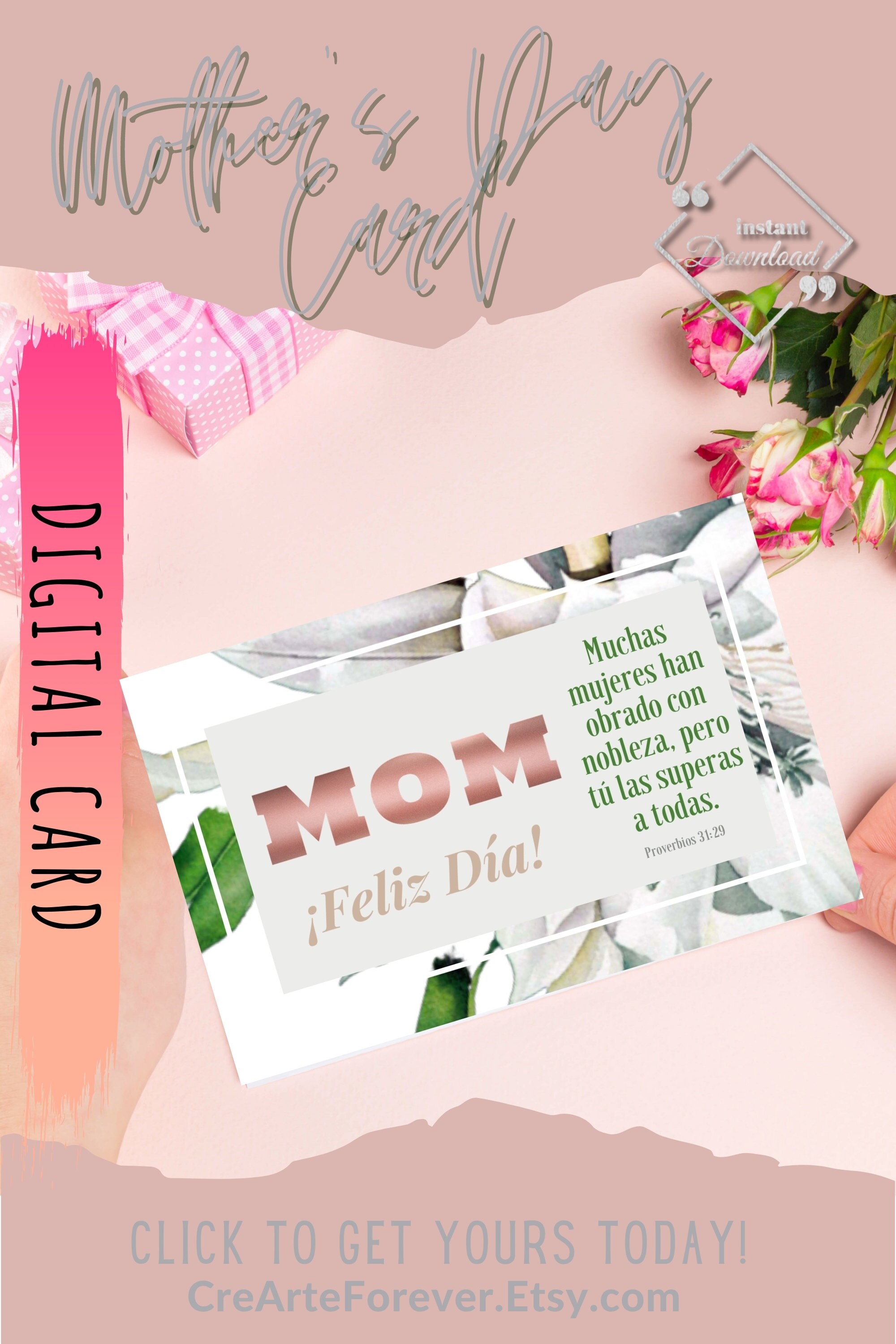 Printable Mom Card Mothers Day Spanish Bible Verse Cards for Mom ...