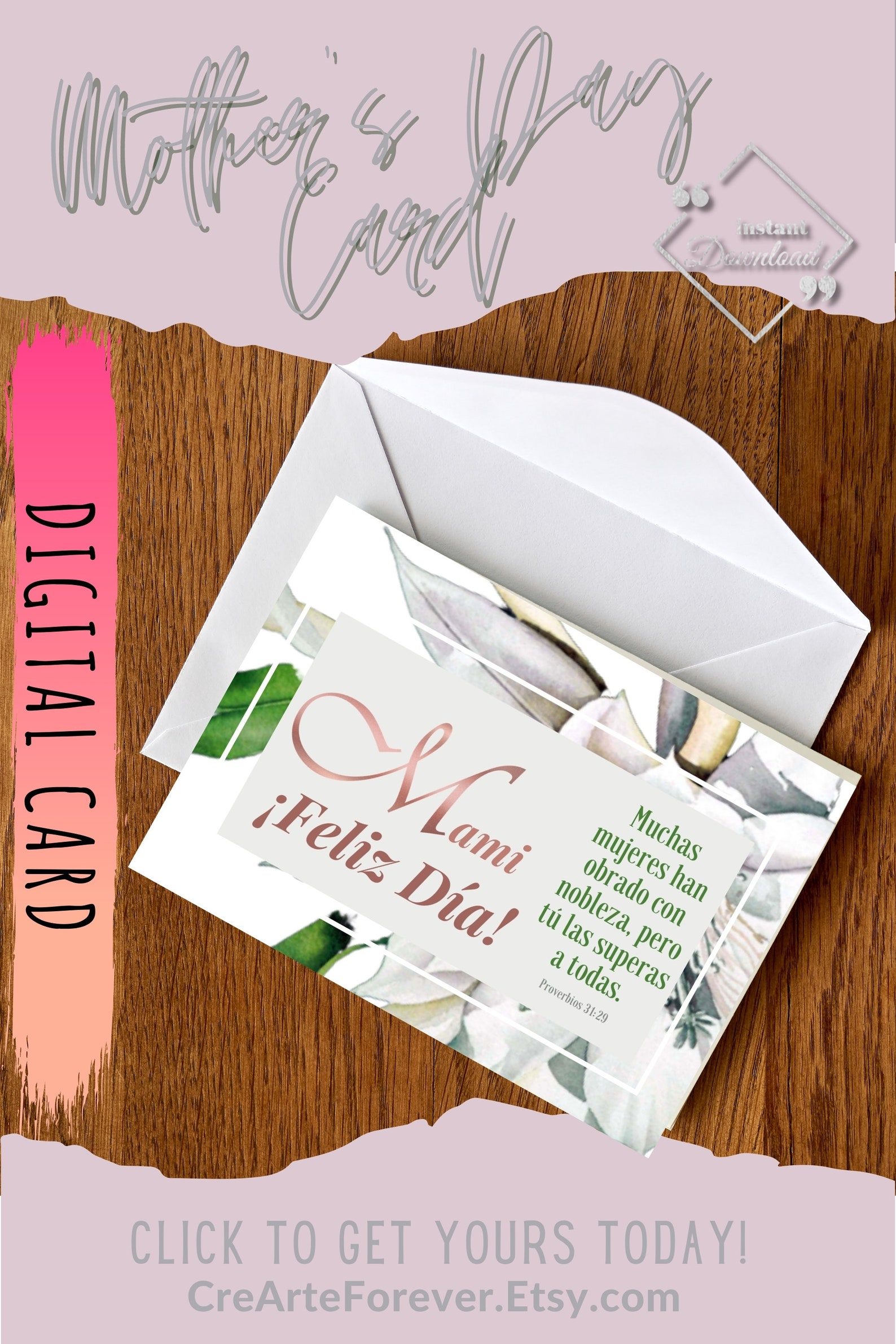 Printable Mami Card Mothers Day Spanish Bible Verse Cards for Mami ...