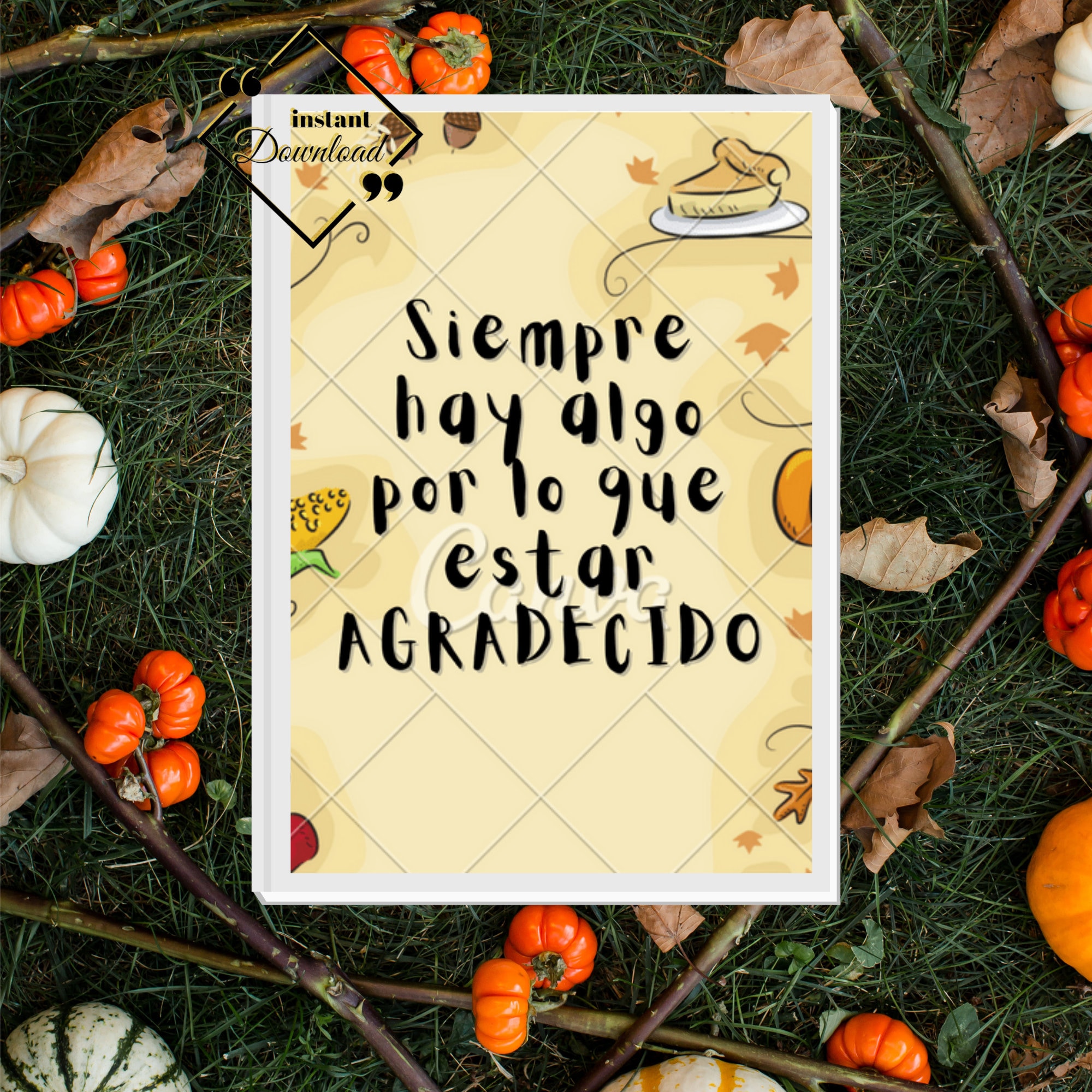 Thanksgiving Wall Décor in Spanish, Thanksgiving Print, Dia De Acción ...