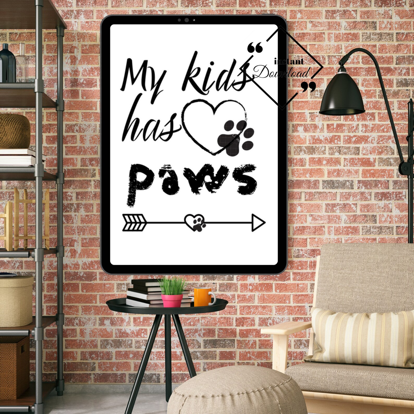 Printable Dog Sign Dog Lover Sign My Kids Has a Paws - Etsy