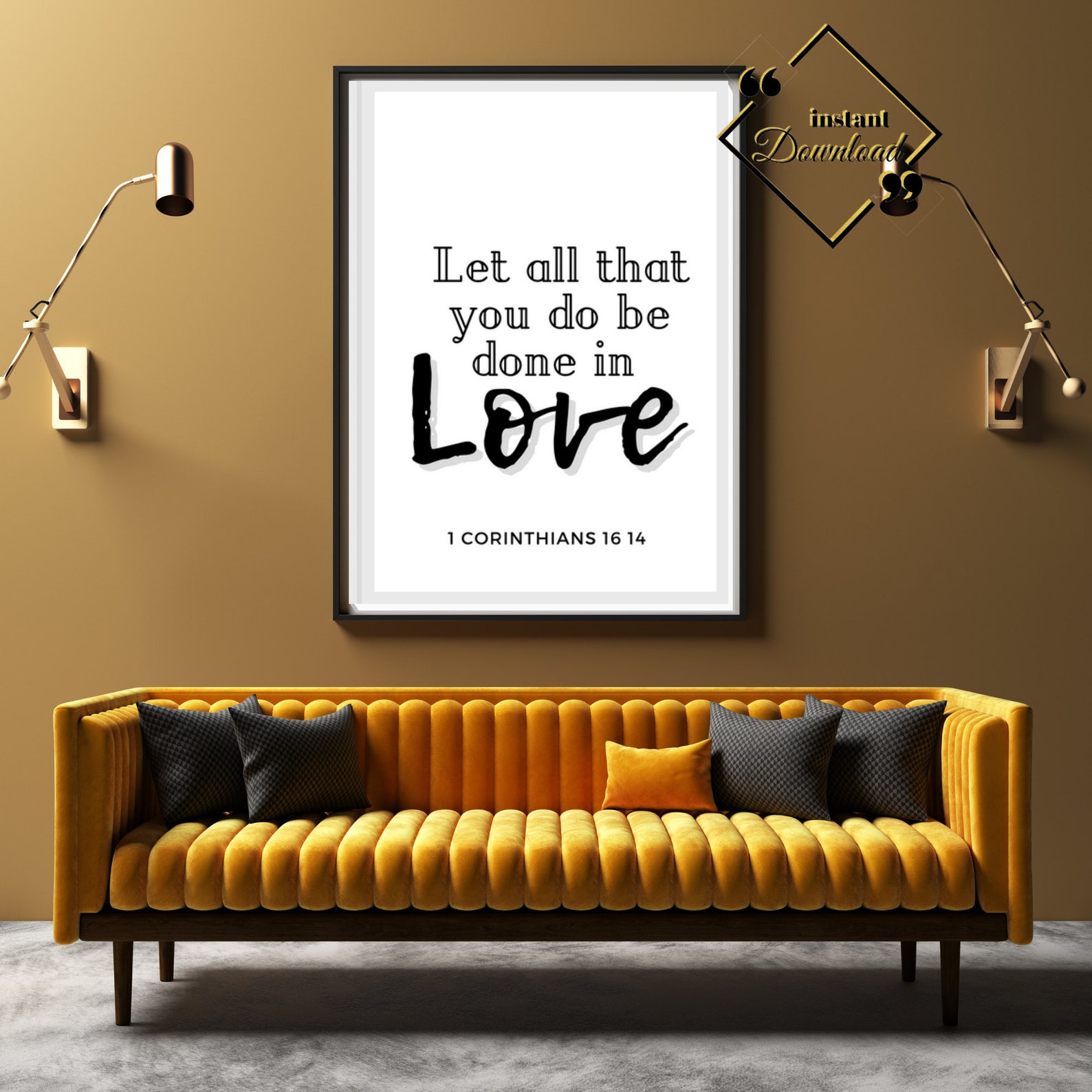 Scripture Quotes Sign, Bible Verse Print, Love Décor Farmhouse, Large ...