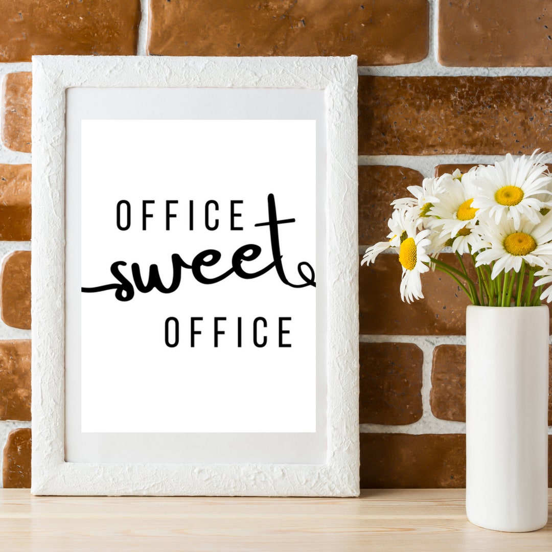 Office Wall Art Typography: Office Sweet Office, Printable Affordable ...