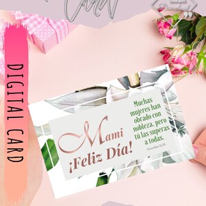 Printable Mami Card Mothers Day Spanish Bible Verse Cards for Mami ...
