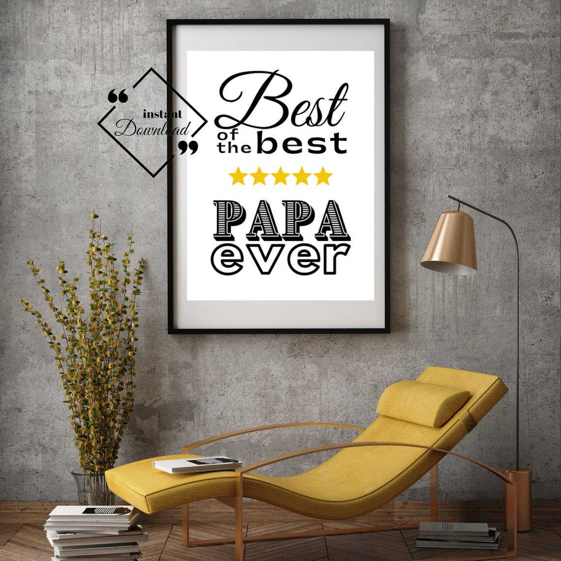 Best Papa Ever Printable Art Papa Quote Print Dad From - Etsy