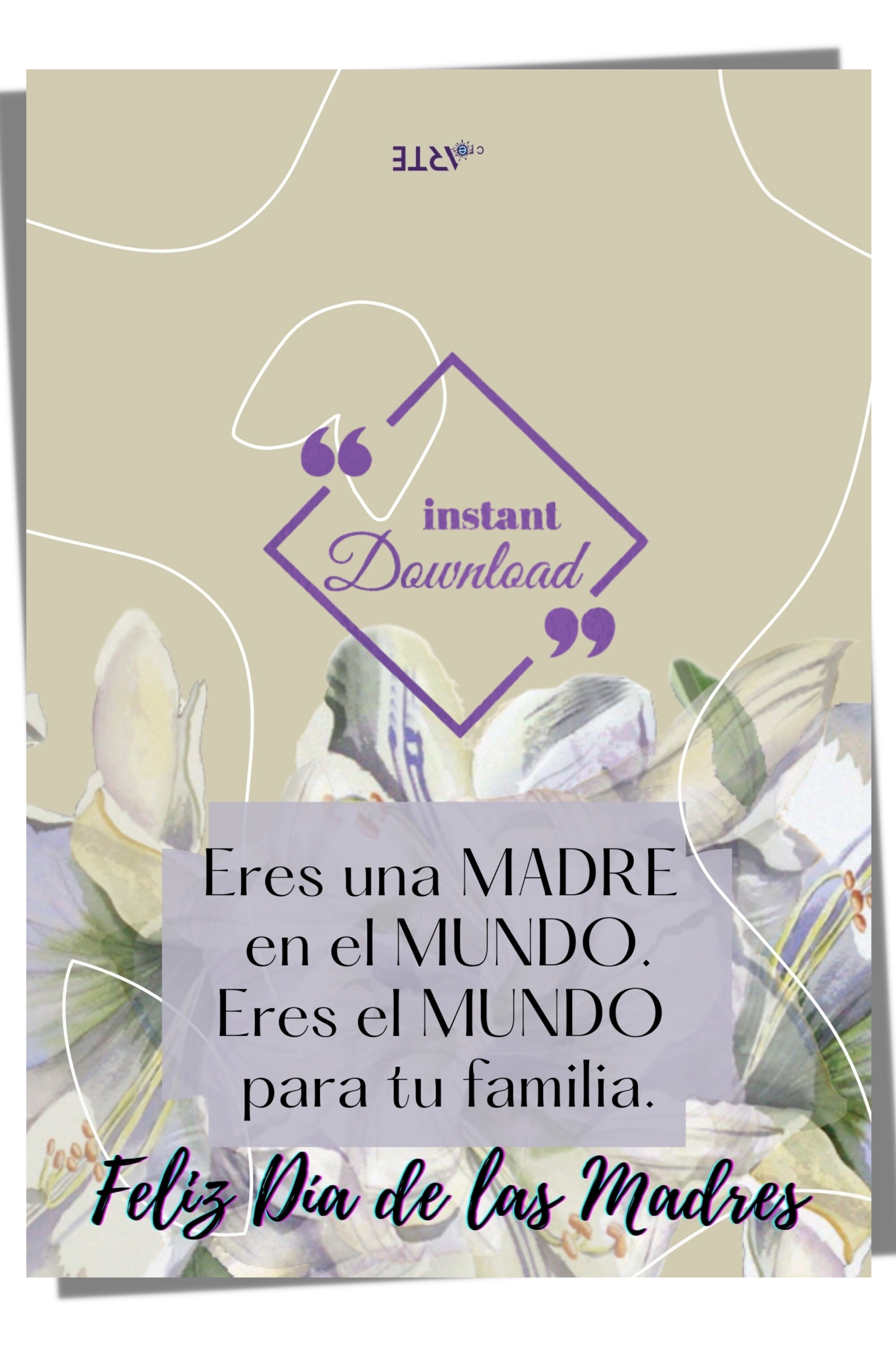 Feliz Día De Las Madres, happy Mother's Day Card, With Flower and ...