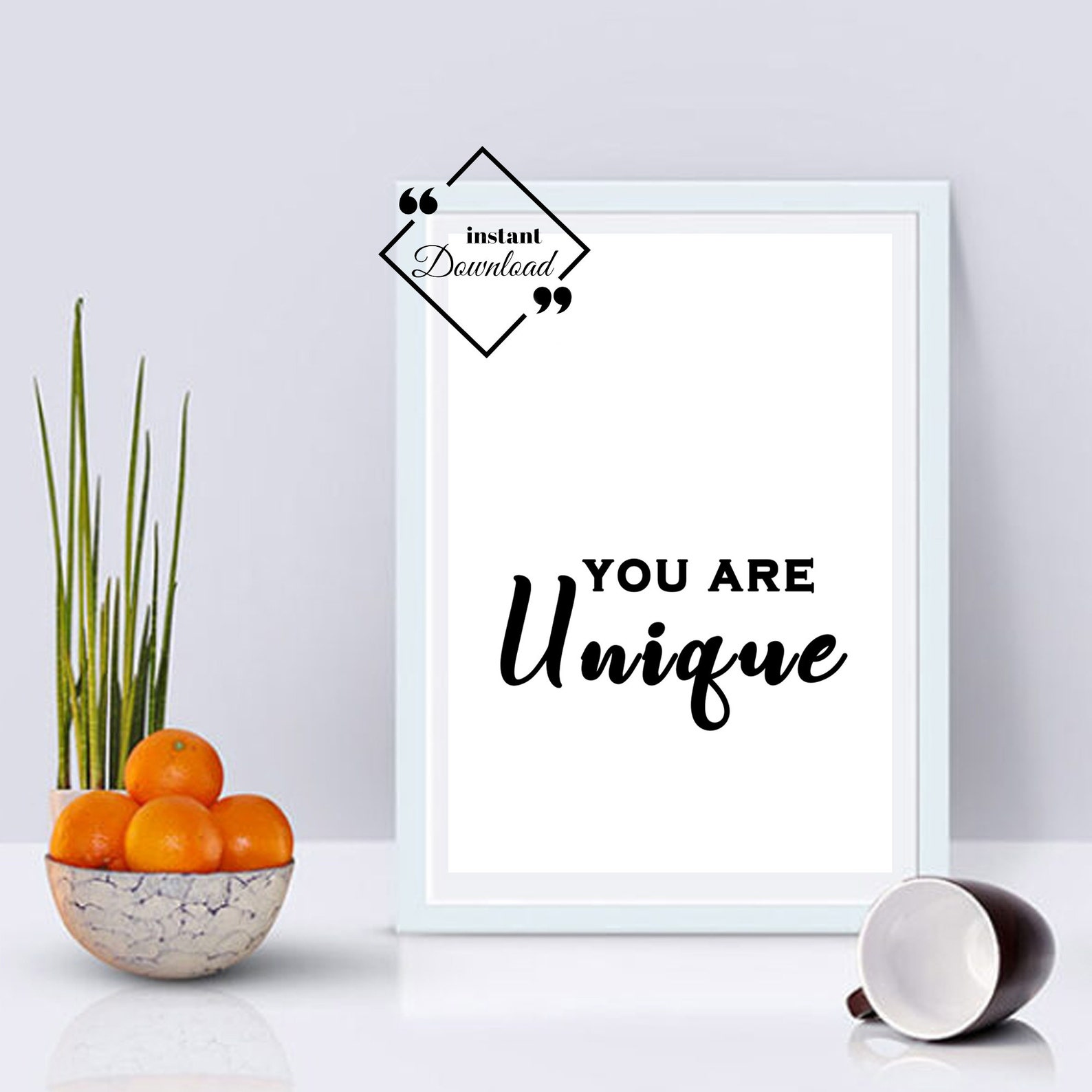 Trending Quote Motivating Wall Art You Are Unique Digital - Etsy