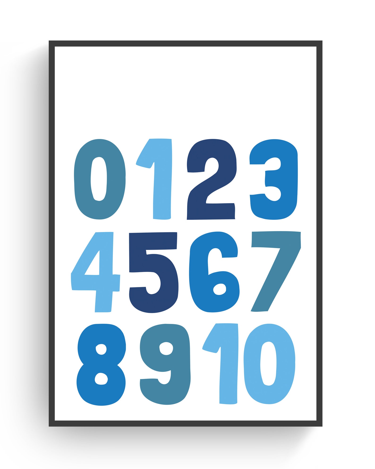 Alphabet Numbers Printable Art Blue set of 2 Nursery Decor - Etsy