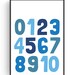 Alphabet Numbers Printable Art Blue set of 2 Nursery Decor - Etsy