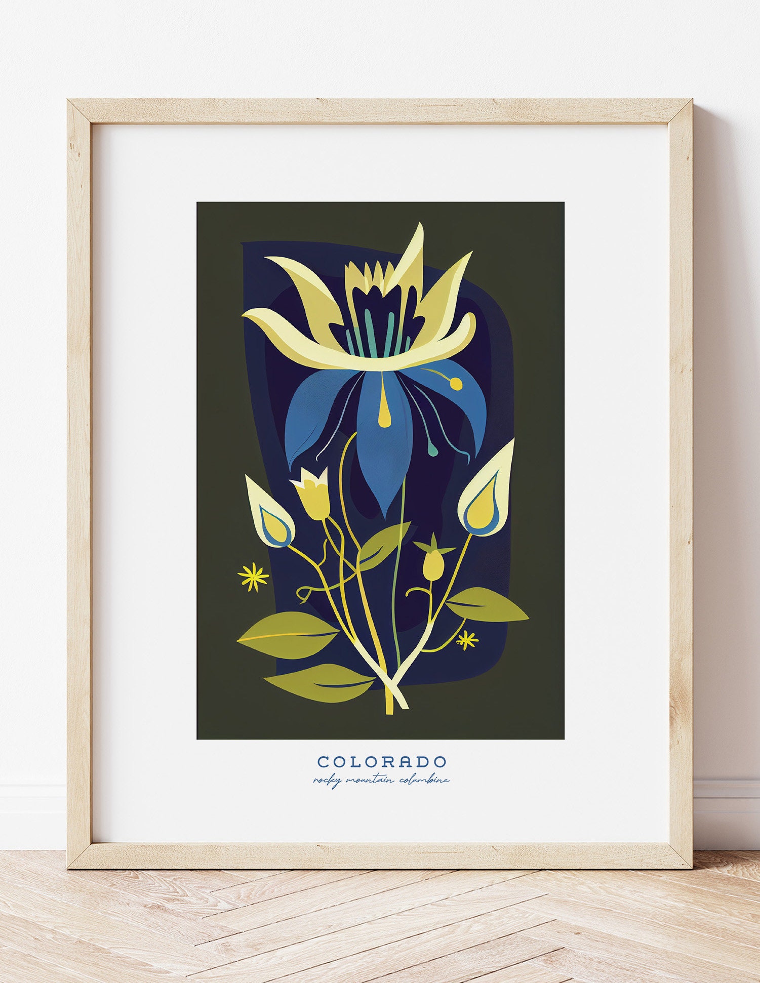 Colorado State Flower, Columbine Flower, Colorado Vintage Digital Art ...