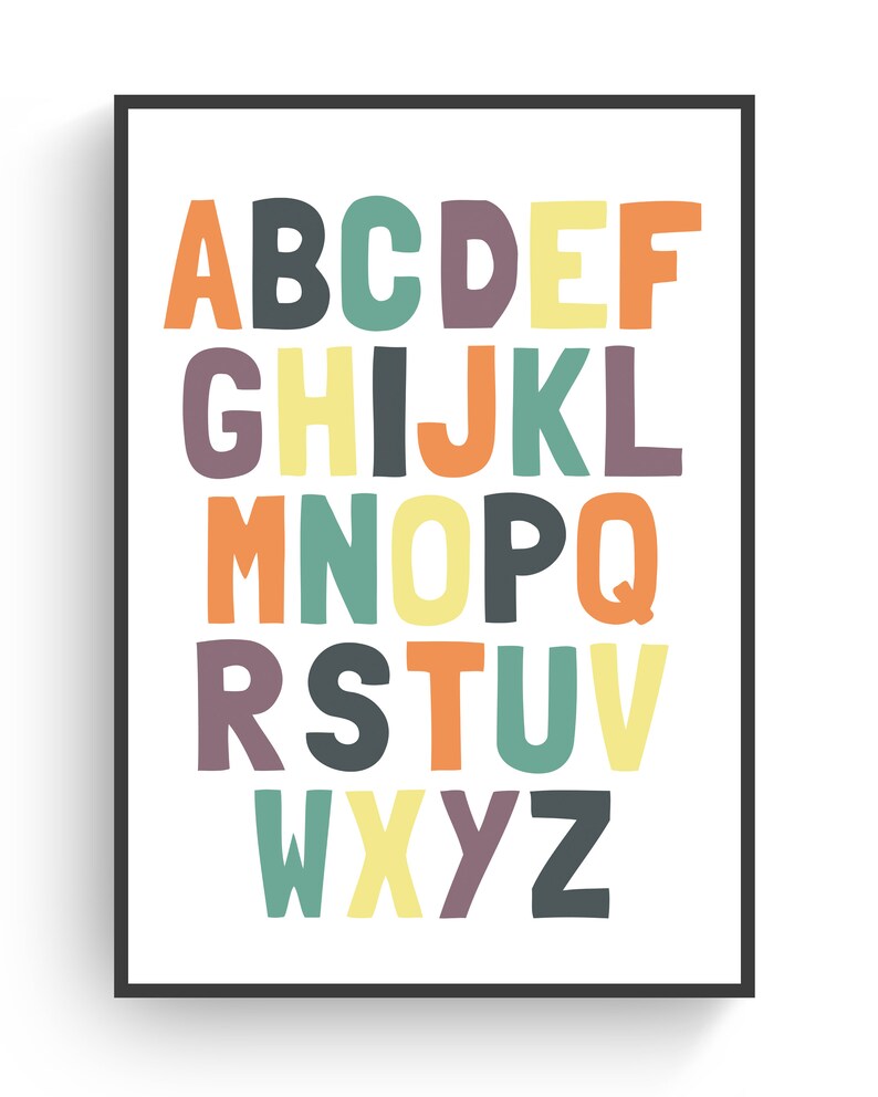 Alphabet Numbers Printable Art (set of 2), Nursery Decor, Kids Room ...