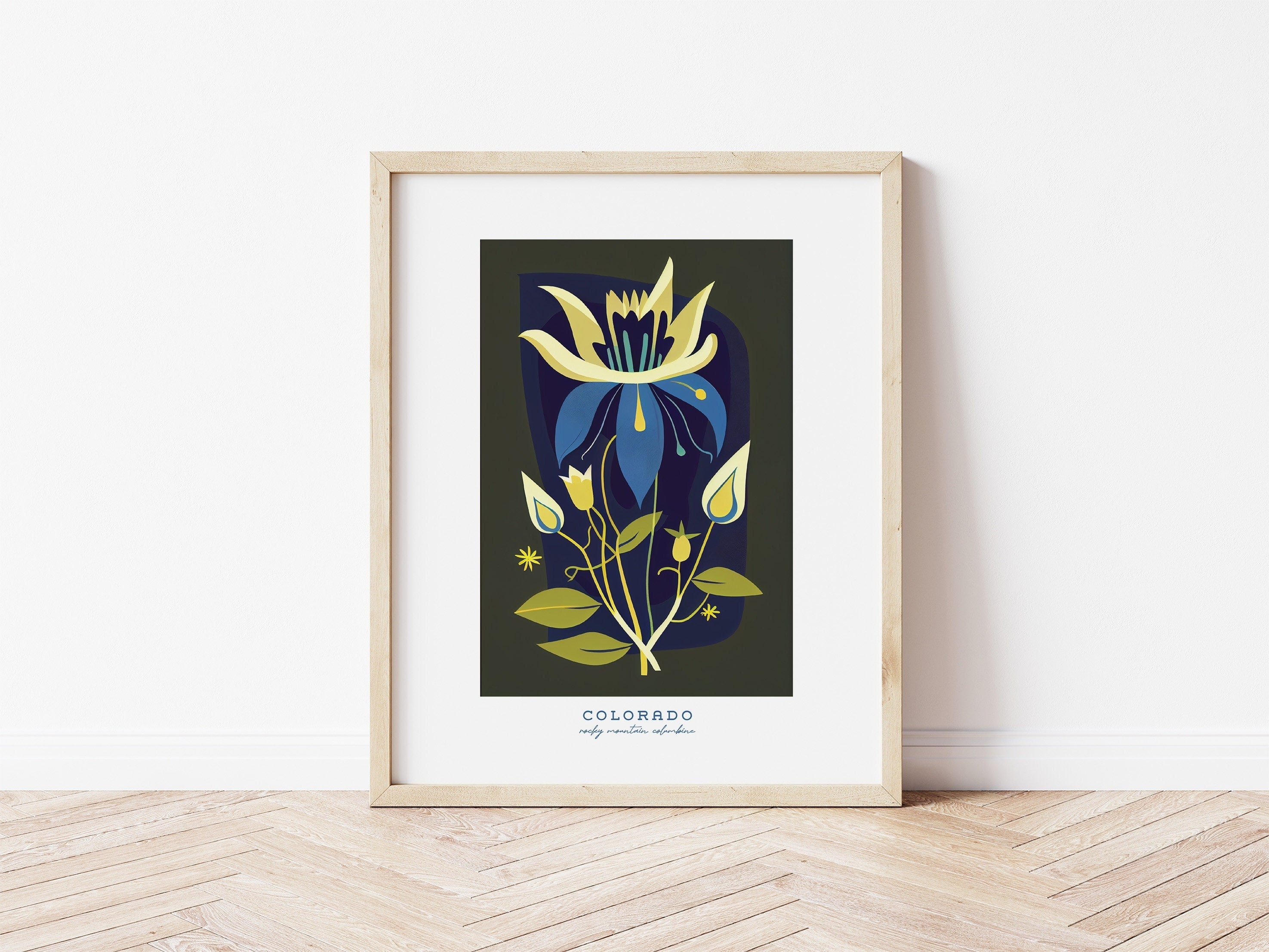 Colorado State Flower, Columbine Flower, Colorado Vintage Digital Art ...