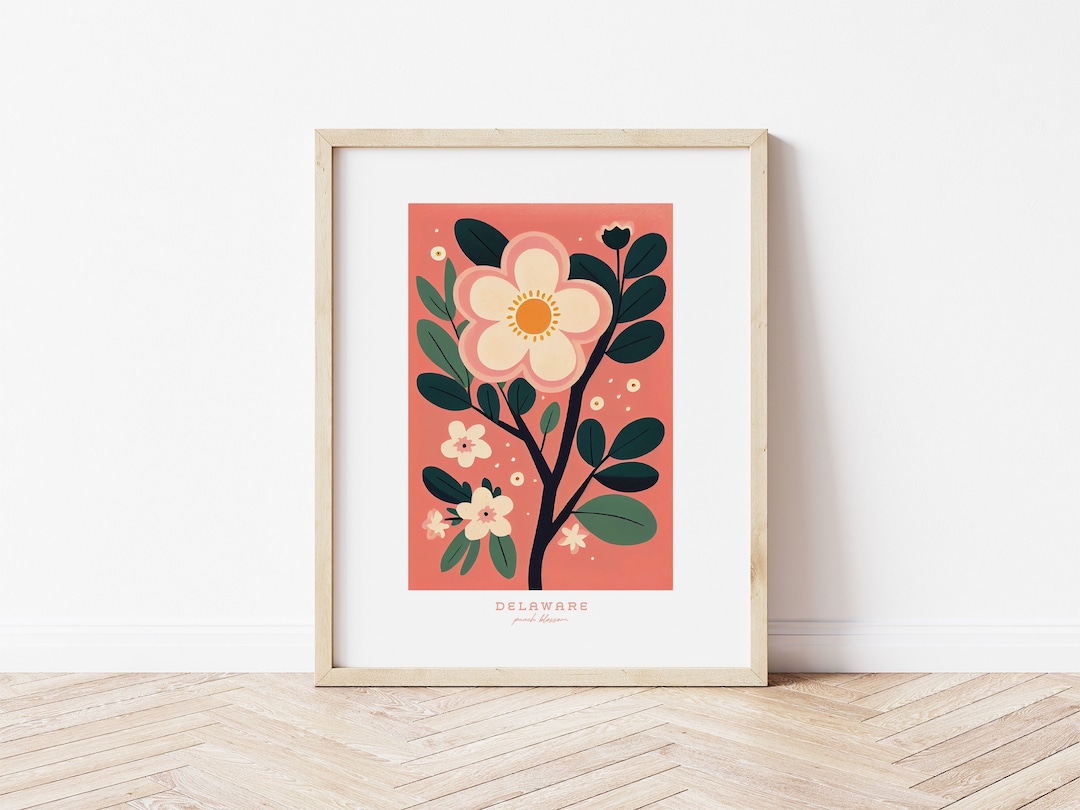 Delaware State Flower, Peach Blossomflower, Peach Blossom Vintage ...