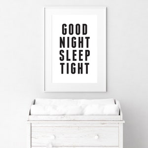 Good Night Sleep Tight Printable Art, Motivational Quote Print, Nursery ...