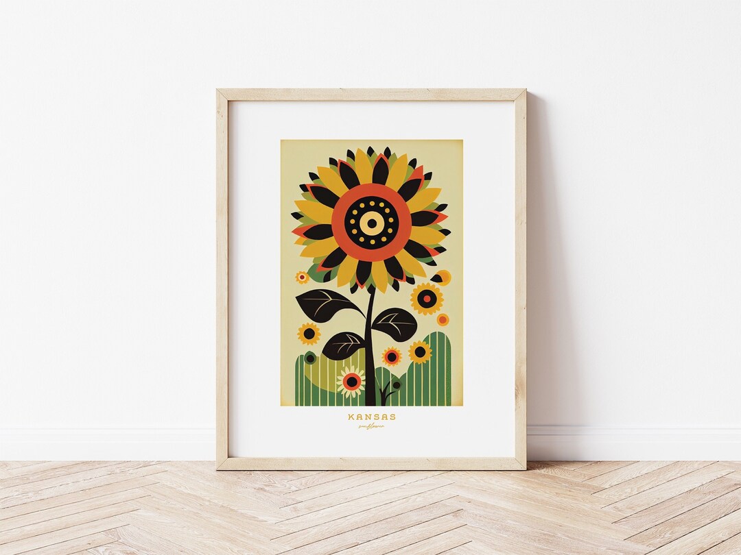 Kansas State Flower, Wild Sunflower, Kansas Sunflower Vintage Digital ...