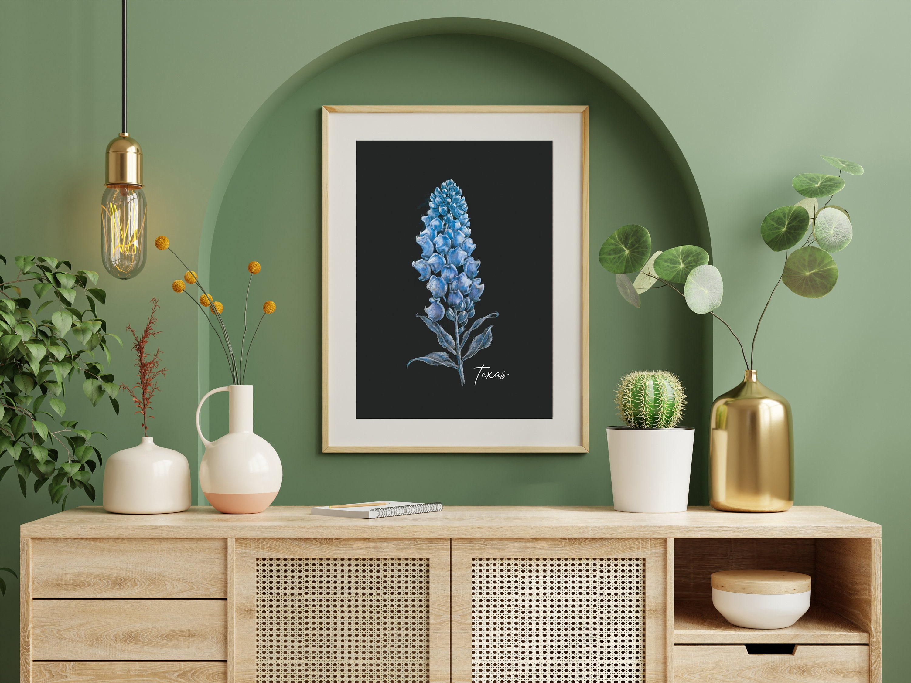 Texas State Flower, Bluebonnet Flower, Scratchboard Itching Style ...