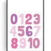 Alphabet Numbers Printable Art Pink set of 2, Nursery Decor, Kids Room ...