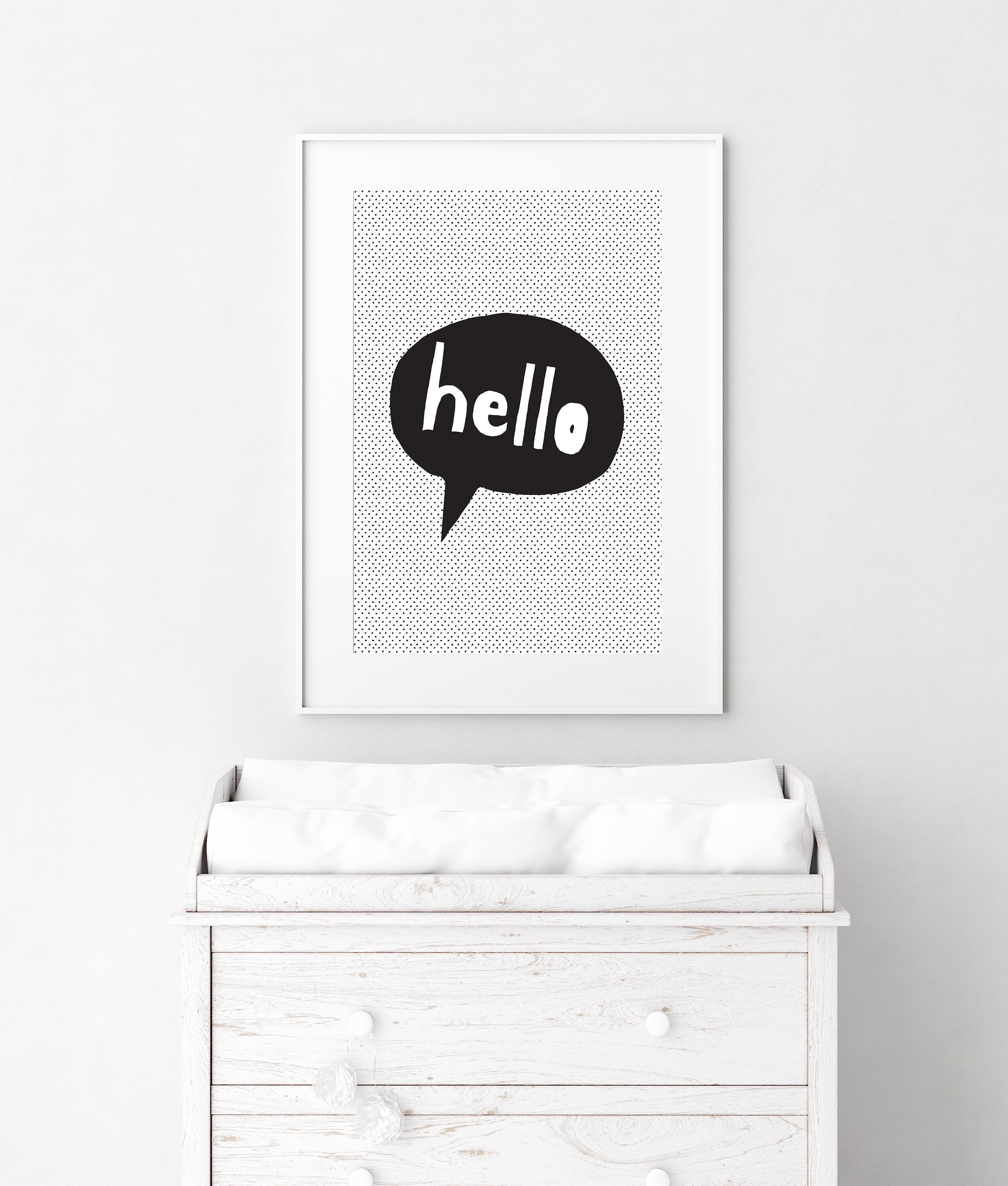 Hello Printable Art Motivational Quote Print Nursery Decor - Etsy