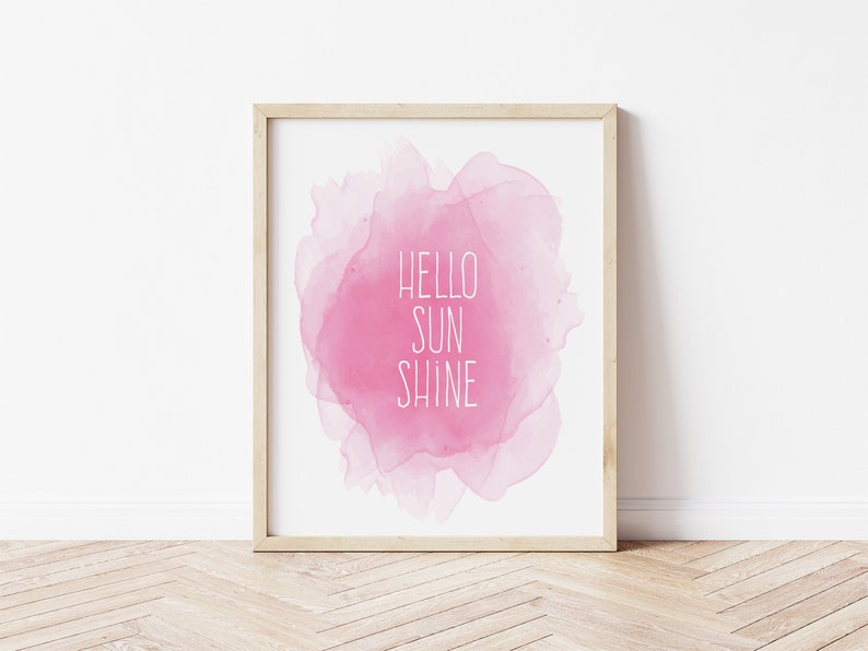 Hello Sunshine Printable Art, Motivational Quote Print, Nursery Decor ...