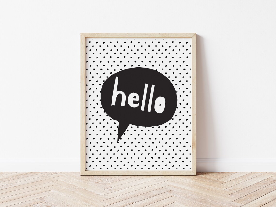 Hello Printable Art, Motivational Quote Print, Nursery Decor, Kids Room ...