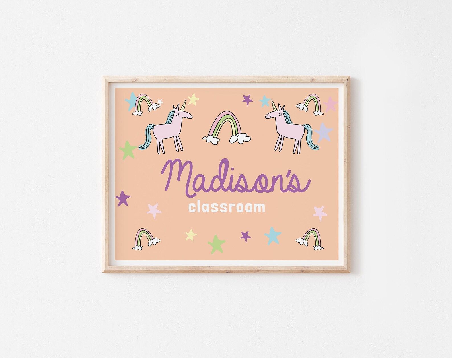 Personalized Home School Classroom sign Unicorns & Rainbows | Etsy